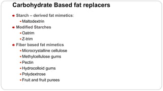 Milk fat replacers carbohydrate based | PPTX | Chemistry | Science
