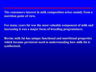 Milk Fat Synthesis | PDF