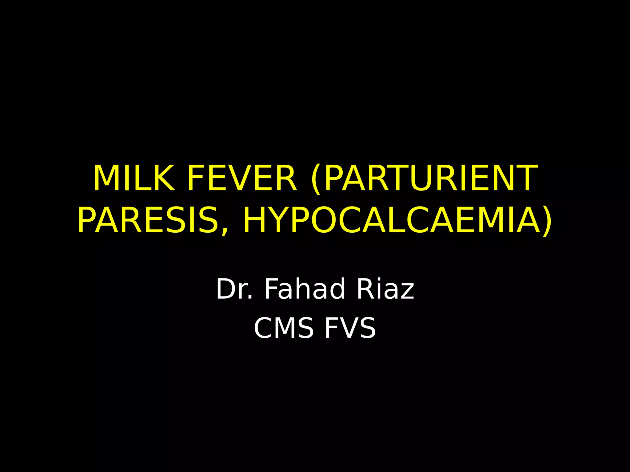 Milk fever | PDF