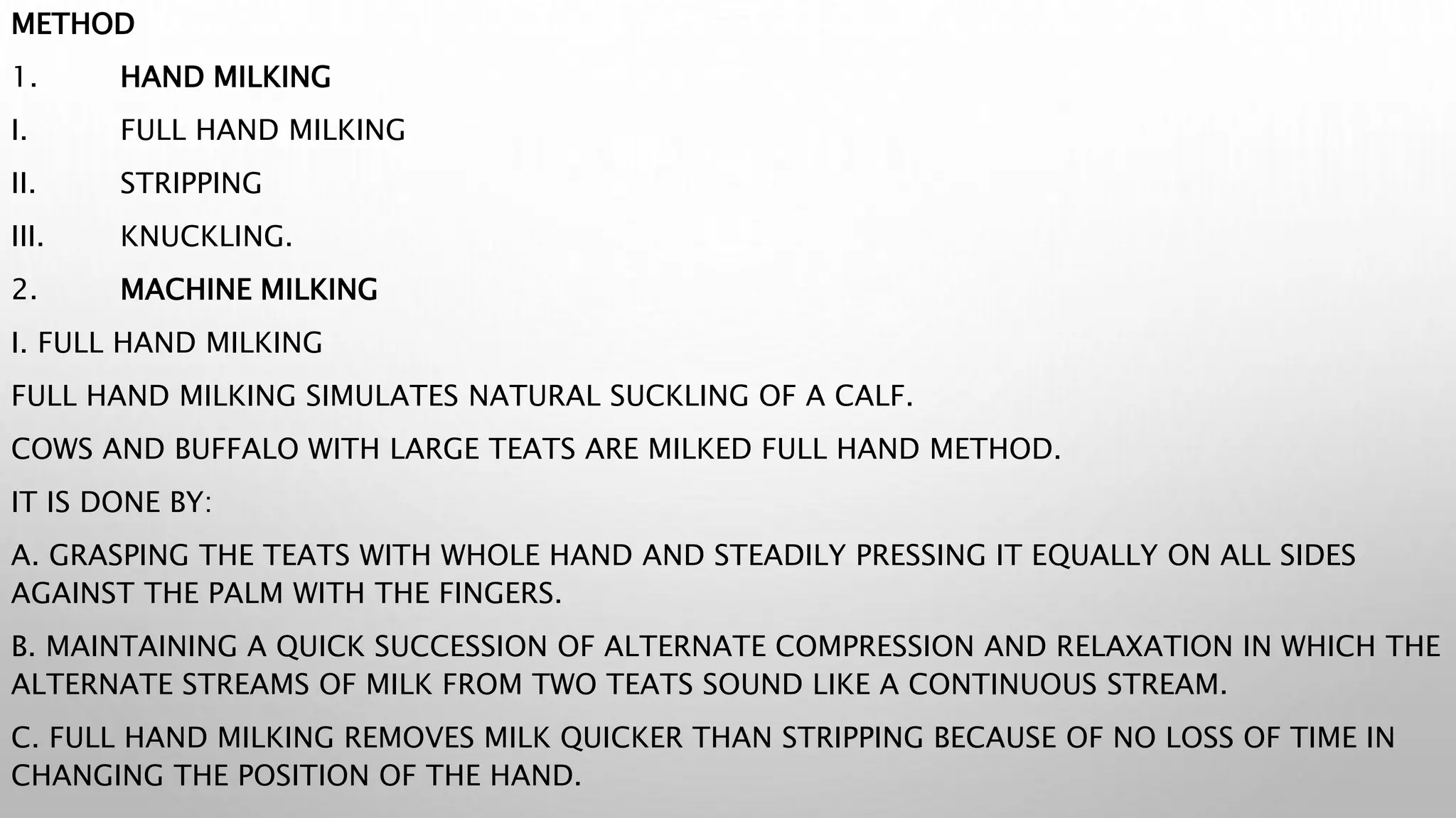 Different Milking Methods and their practices | PPTX