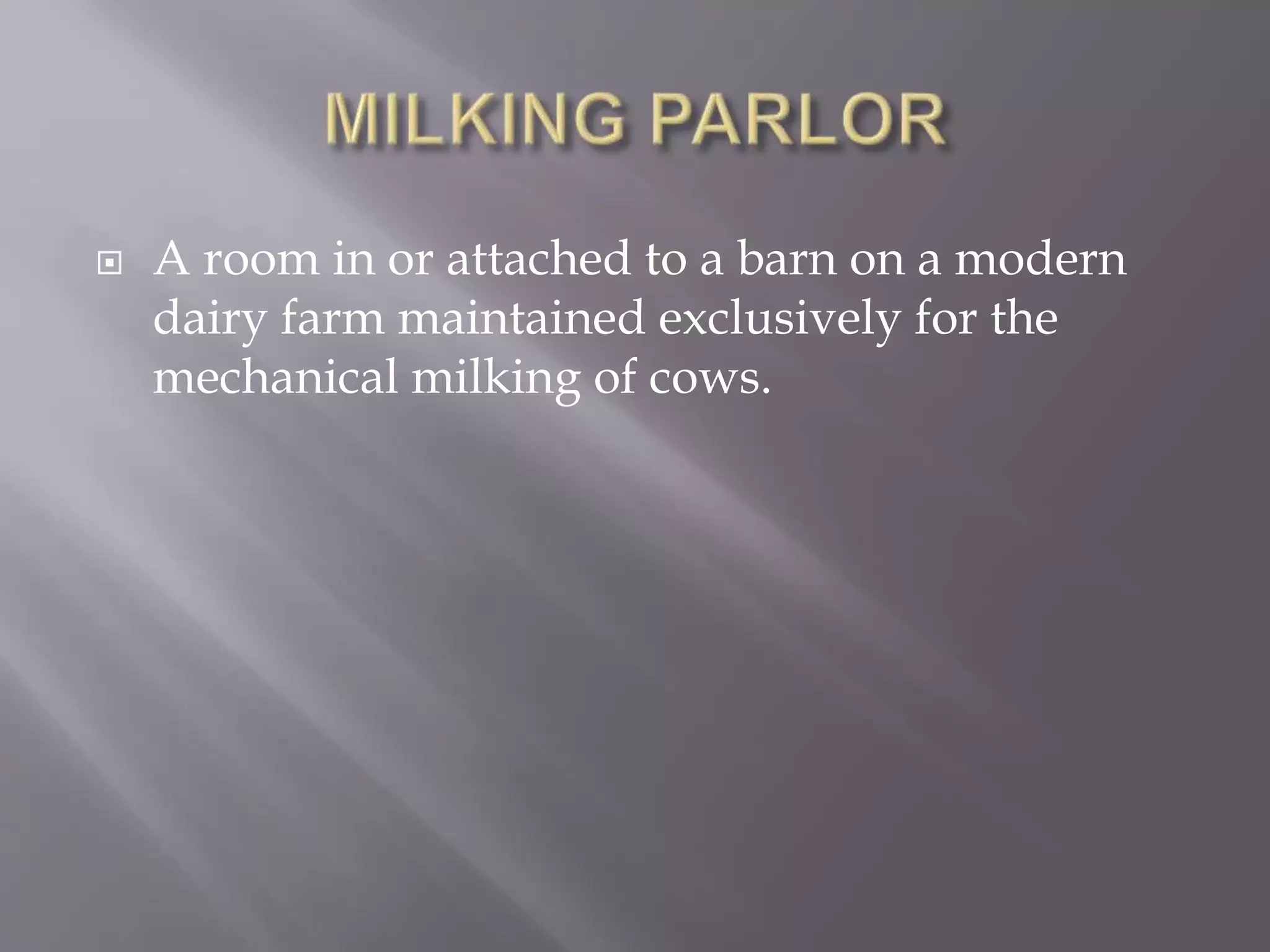 Milking parlor | PPTX