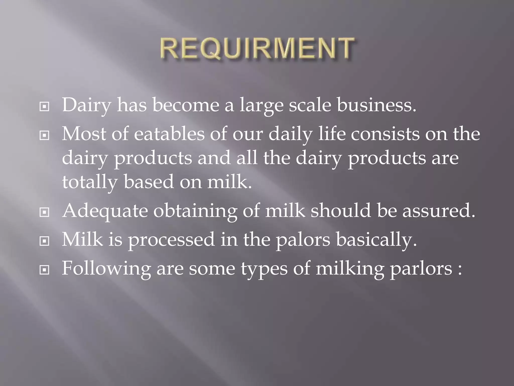 Milking parlor | PPTX