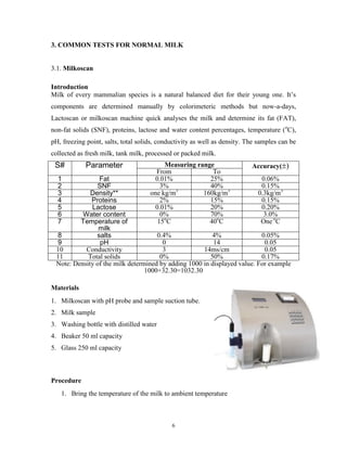 Laboratory Manual Quality Control of Milk: Quality Control of Milk | PDF