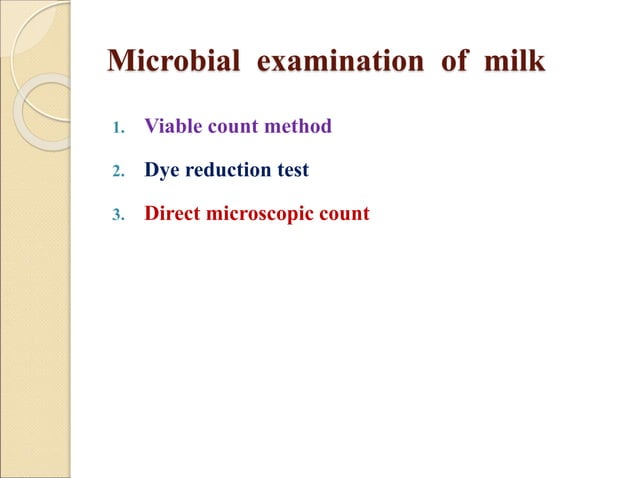 Milk microbiology | PPT | Chemistry | Science