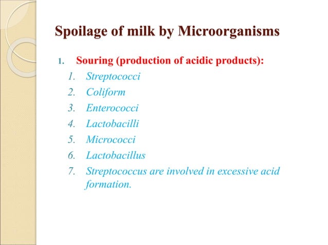 Milk microbiology | PPT | Chemistry | Science