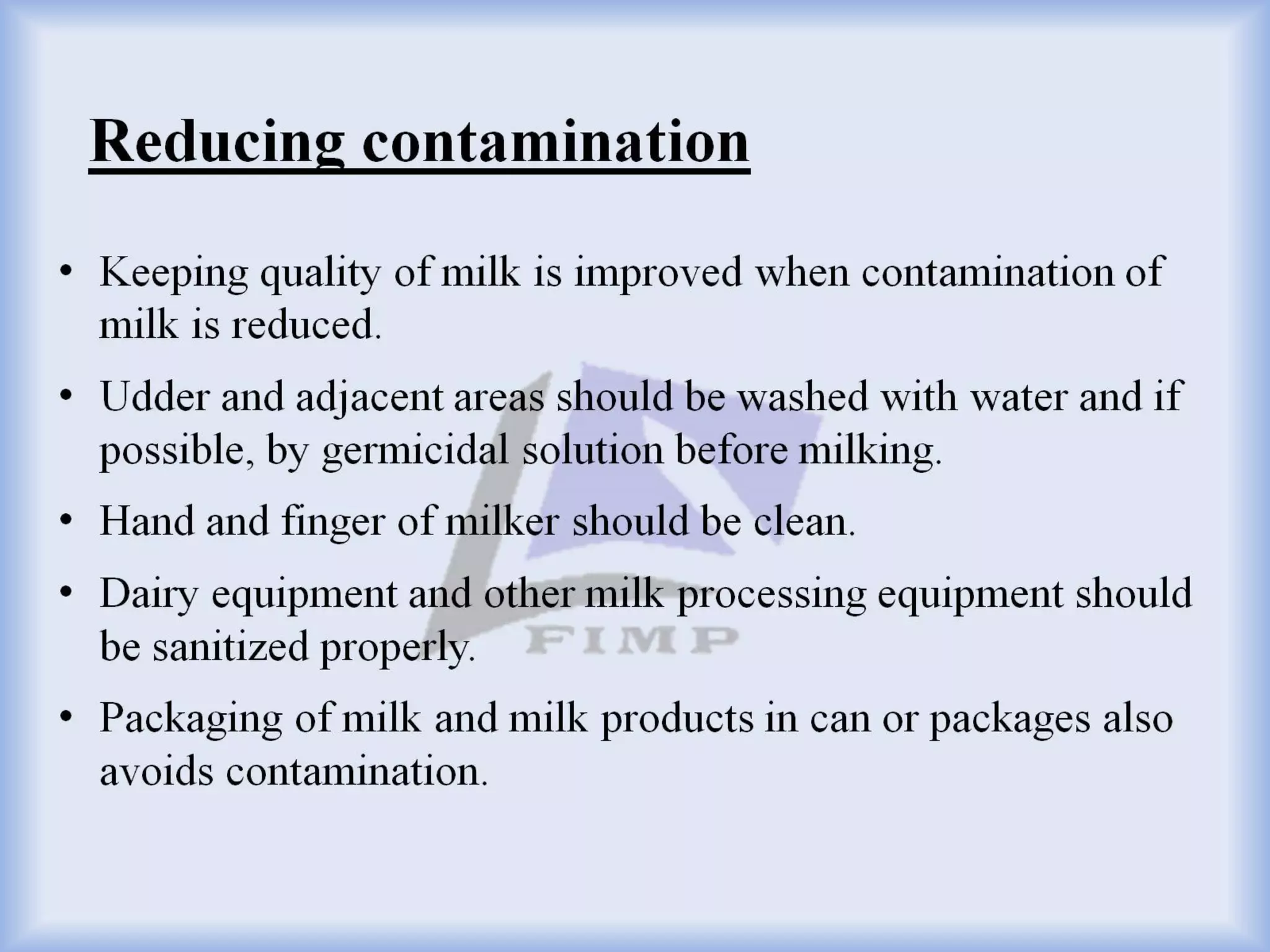 Contamination, Preservation and Spoilage of Milk and Milk Products | PDF