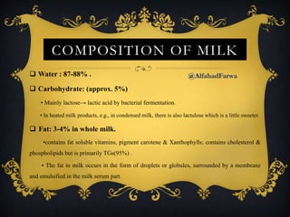 Milk & milk products (alfahad farwa) | PPTX