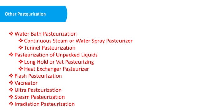 Milk pasteurization | PPTX | Chemistry | Science