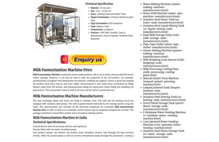 Milk Pasteurization Machine | PDF