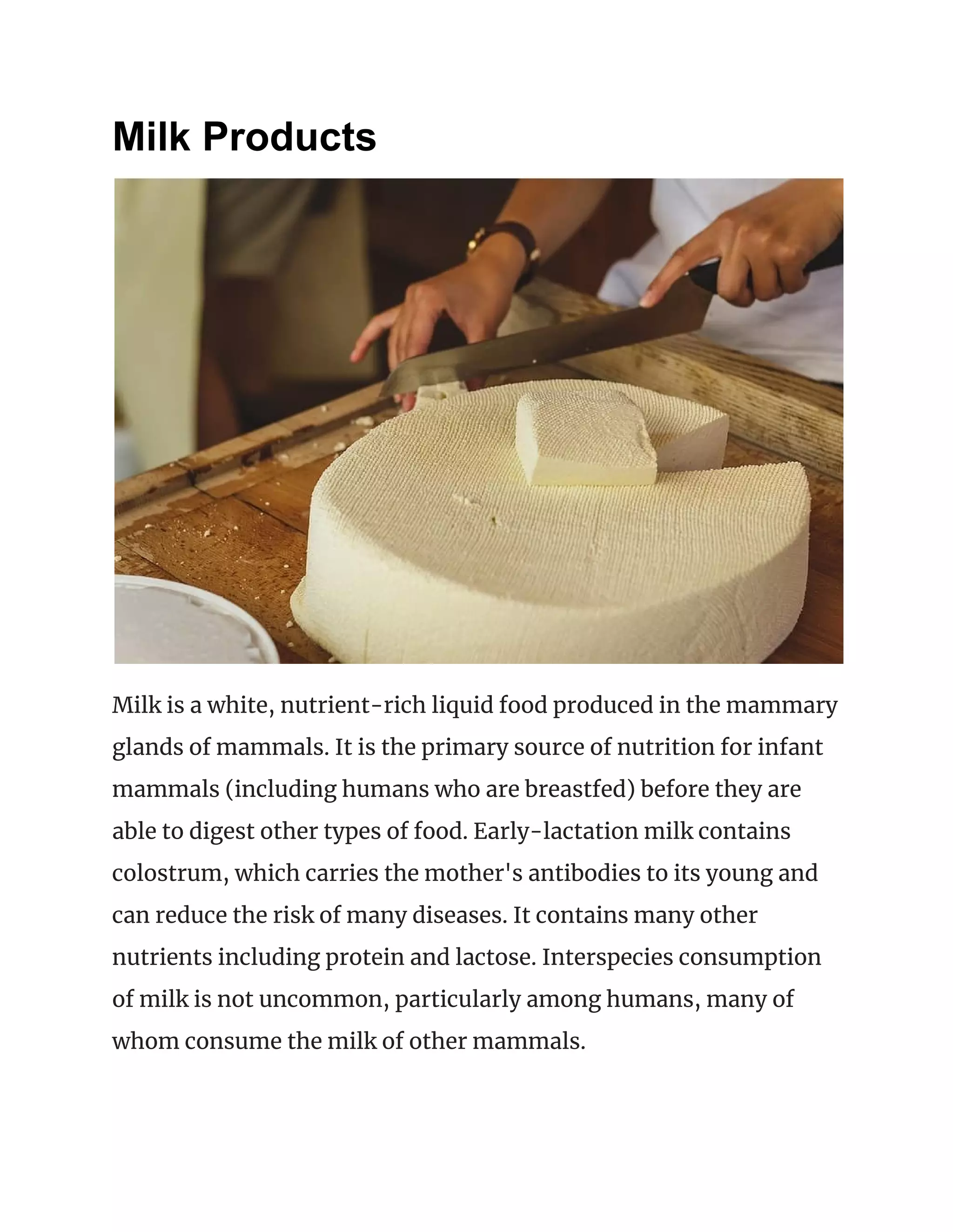 Milk products | PDF