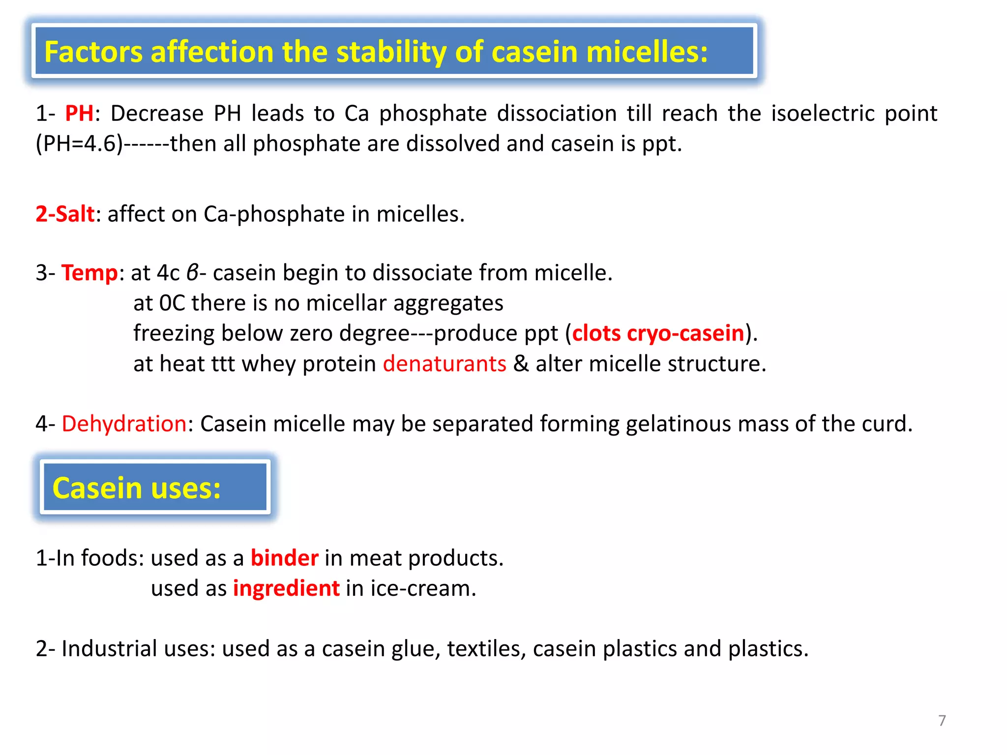 Milk protein casein, whey protein. | PDF