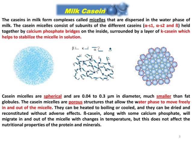 Milk protein casein, whey protein. | PDF