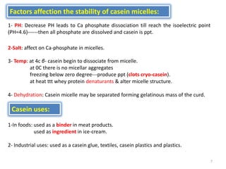 Milk protein casein, whey protein. | PDF