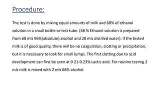 Milk quality test | PPTX