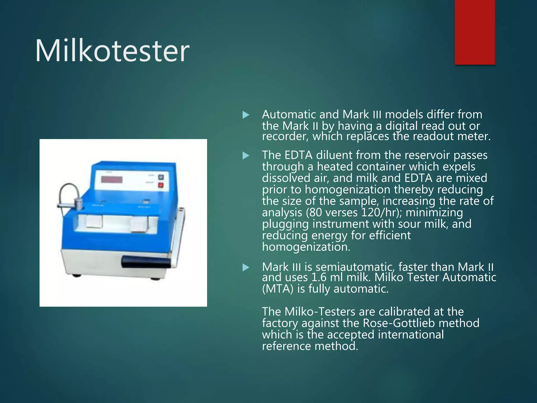 Milk Quality Testing Equipment Pptx