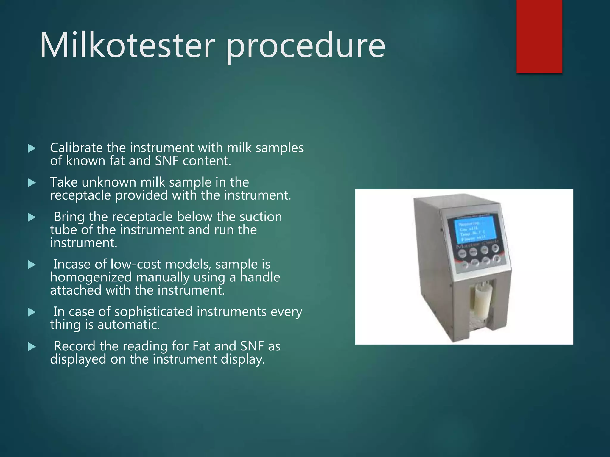 Milk Quality Testing Equipment Pptx