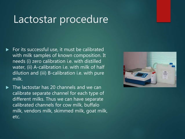 Milk Quality Testing Equipment Pptx