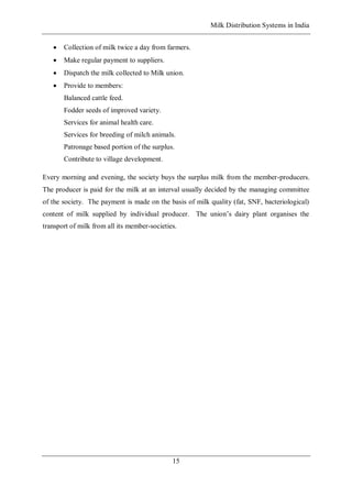 Milk distribution system- as an Infrastructure in India | PDF