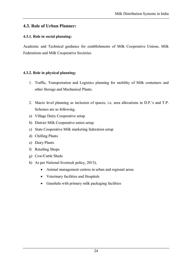 Milk distribution system- as an Infrastructure in India | PDF | Agriculture | Industries
