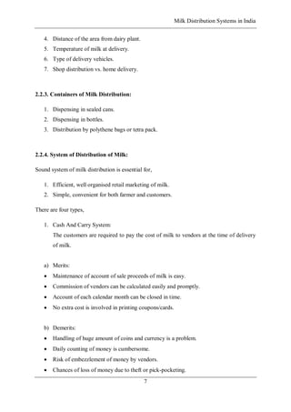 Milk distribution system- as an Infrastructure in India | PDF