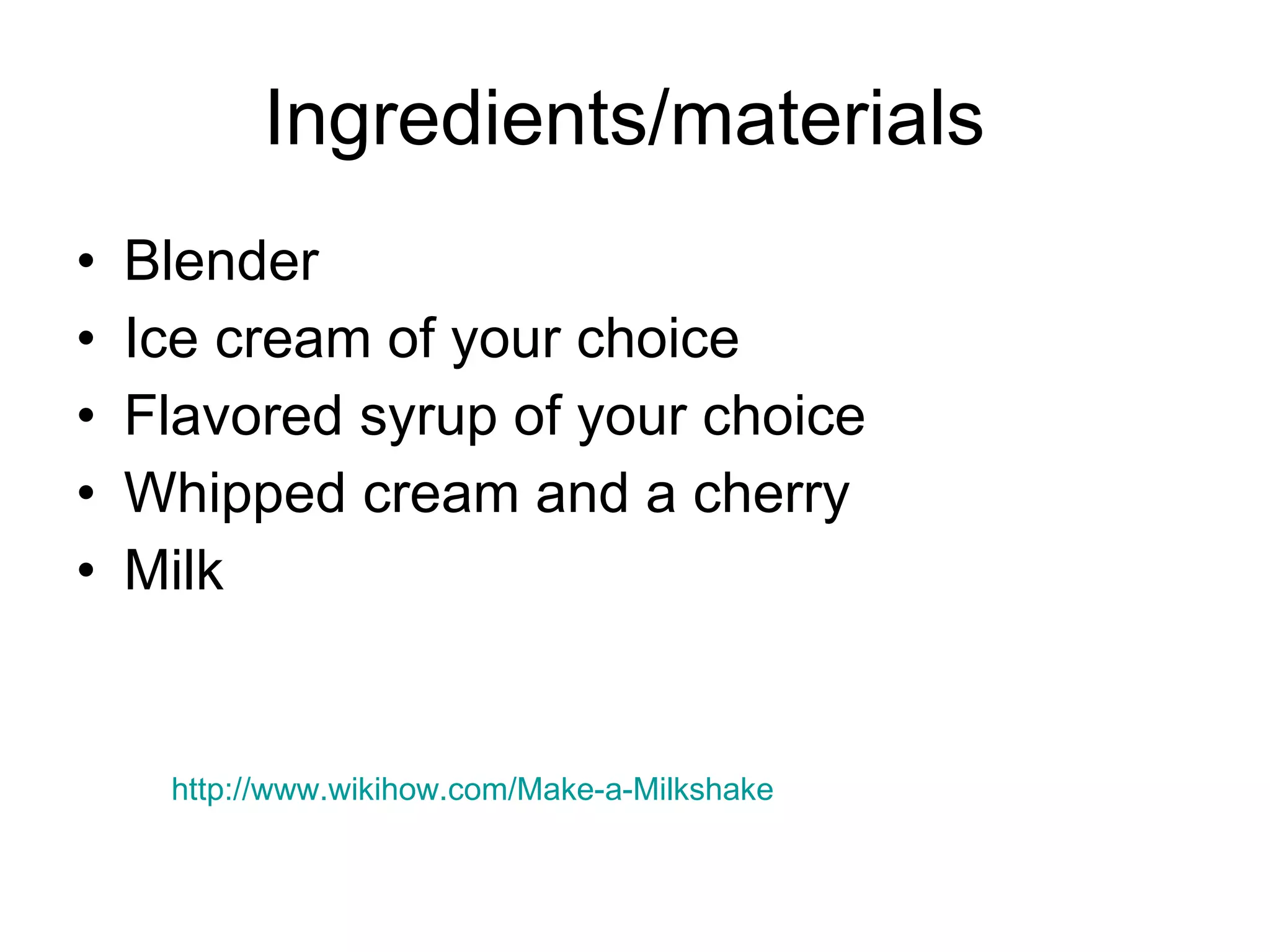 Milkshake | PPT