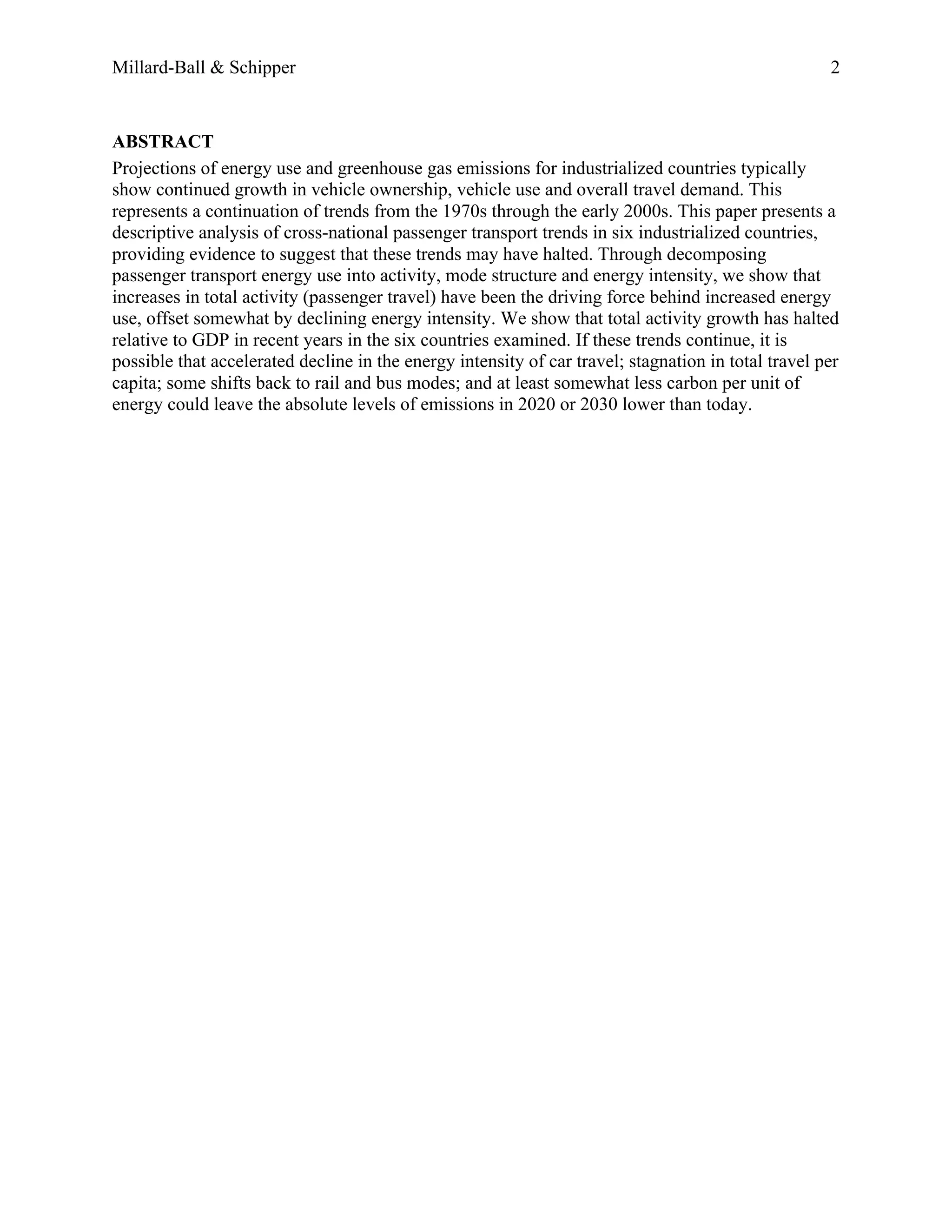 Are We Reaching a Plateau or “Peak” Travel Trends in Passenger ...