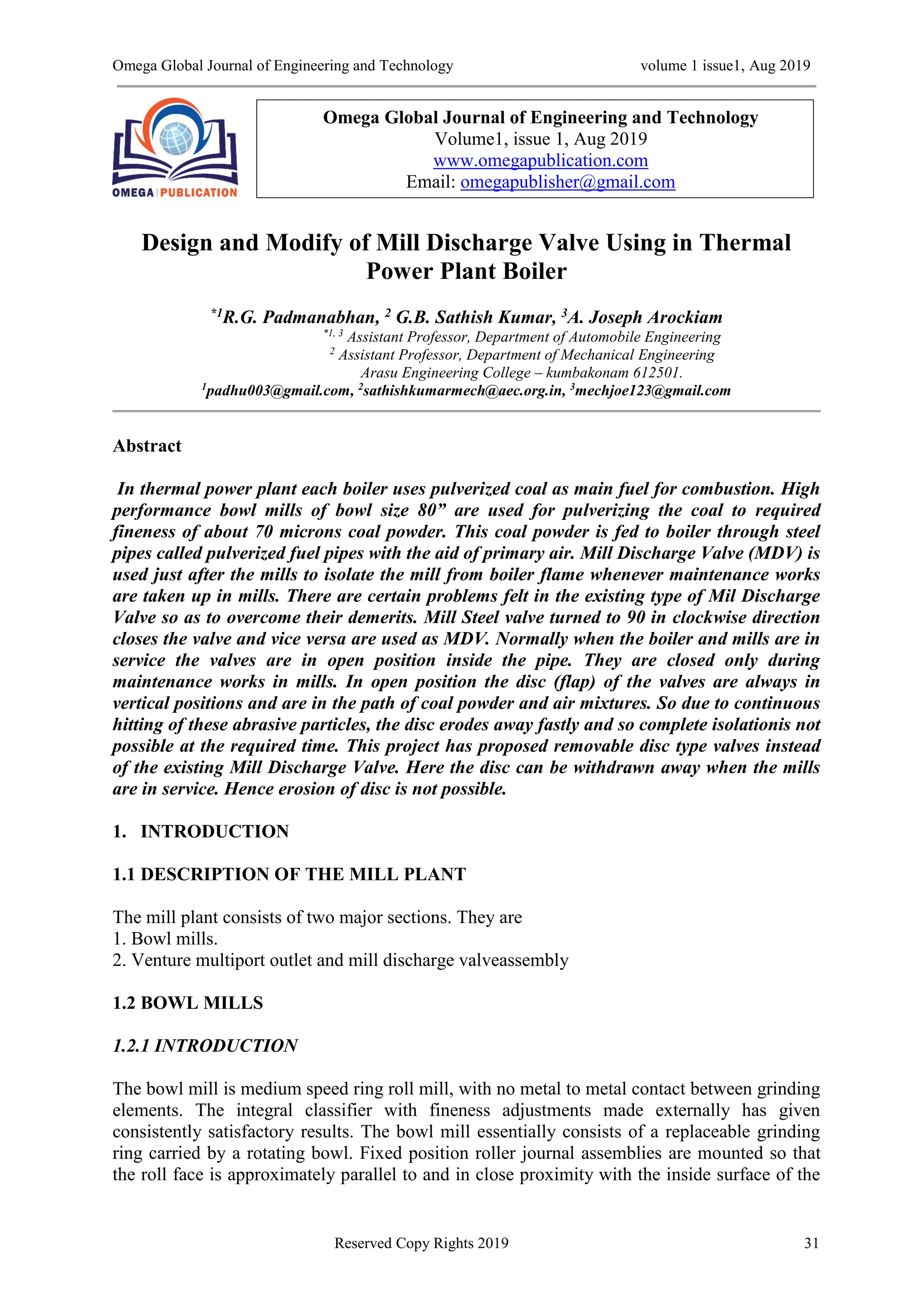 mill discharge valve operations in thermal plants | PDF