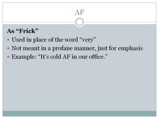 Millennial language | PPTX
