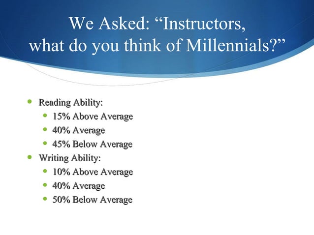 Millennials and Neo-Millennials: Learning Environment 2.0 | PPT