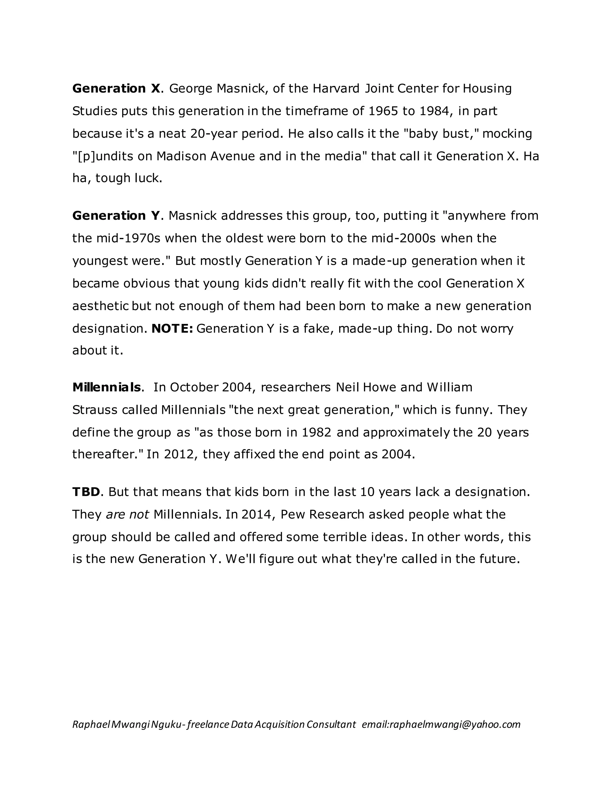 Millennials the generation To Watch Out For | DOCX | Internet | Computing