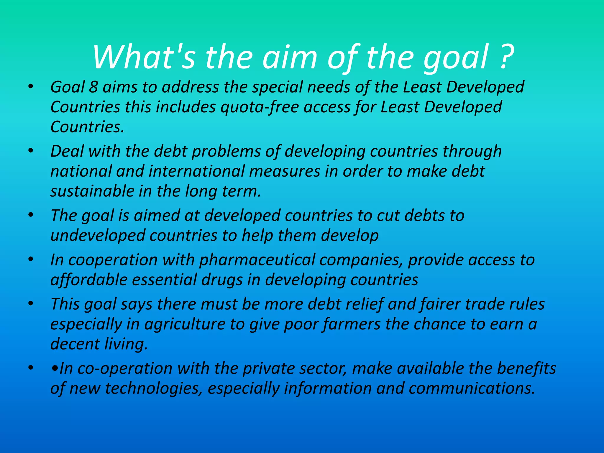 Millennium development goal 8 | PPTX
