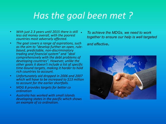 Millennium development goal 8 | PPTX | Debated Sensitive Social Issues ...