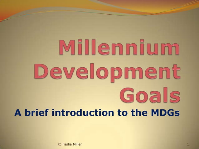 Millennium development goals | PPT