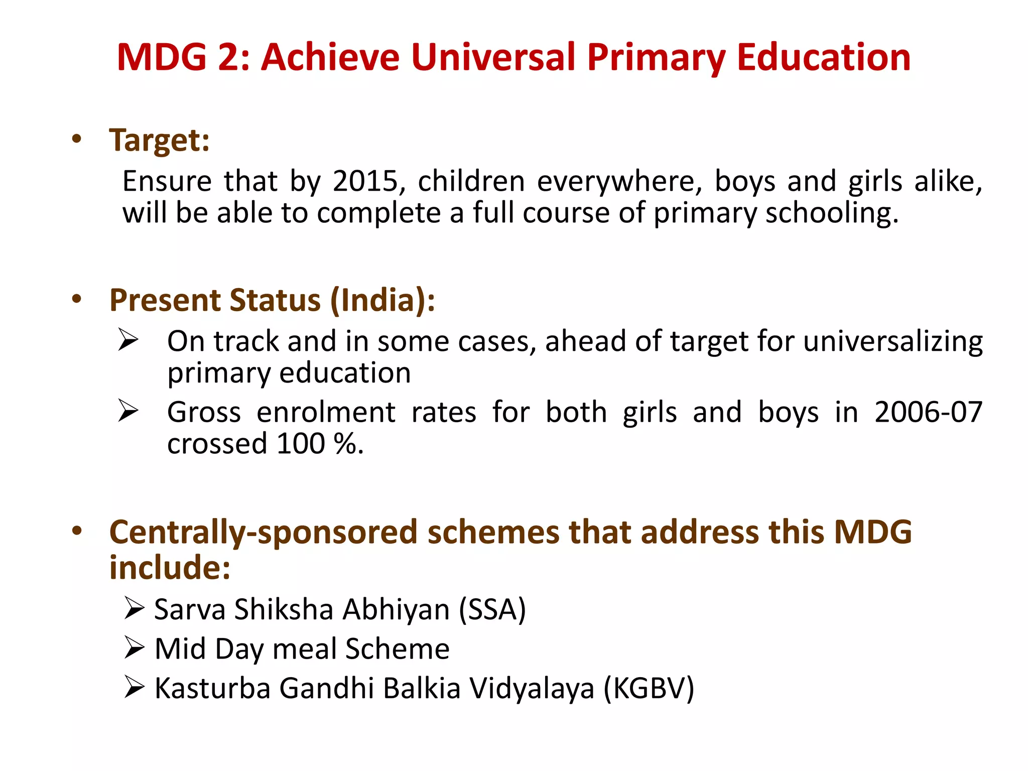 Millennium development goals and india | PDF