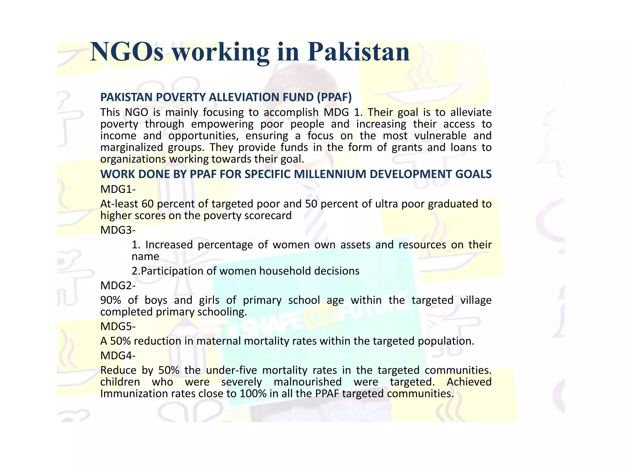 Millennium development goals for 2015 in pakistan | PPTX