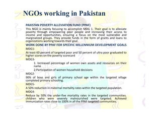 Millennium development goals for 2015 in pakistan | PPTX