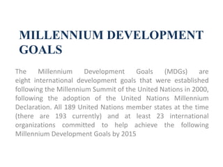 Millennium development goals for 2015 in pakistan | PPTX