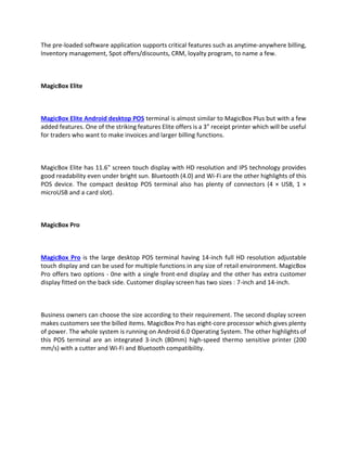 Millennium Soft Tech Launches All-in-one Android POS For Retailers. | PDF