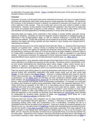 Miller - A System for Integrating Online Multimedia into College Curriculum - JOLT, June 2011 | PDF