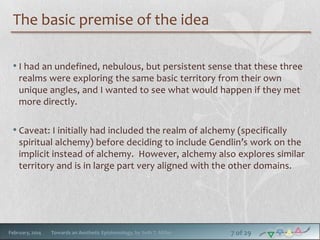 Towards an Aesthetic Epistemology: Transforming Thinking through ...