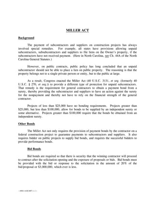 Miller act and rights of subcontractors | PDF | Stocks and Bonds | Personal Investing