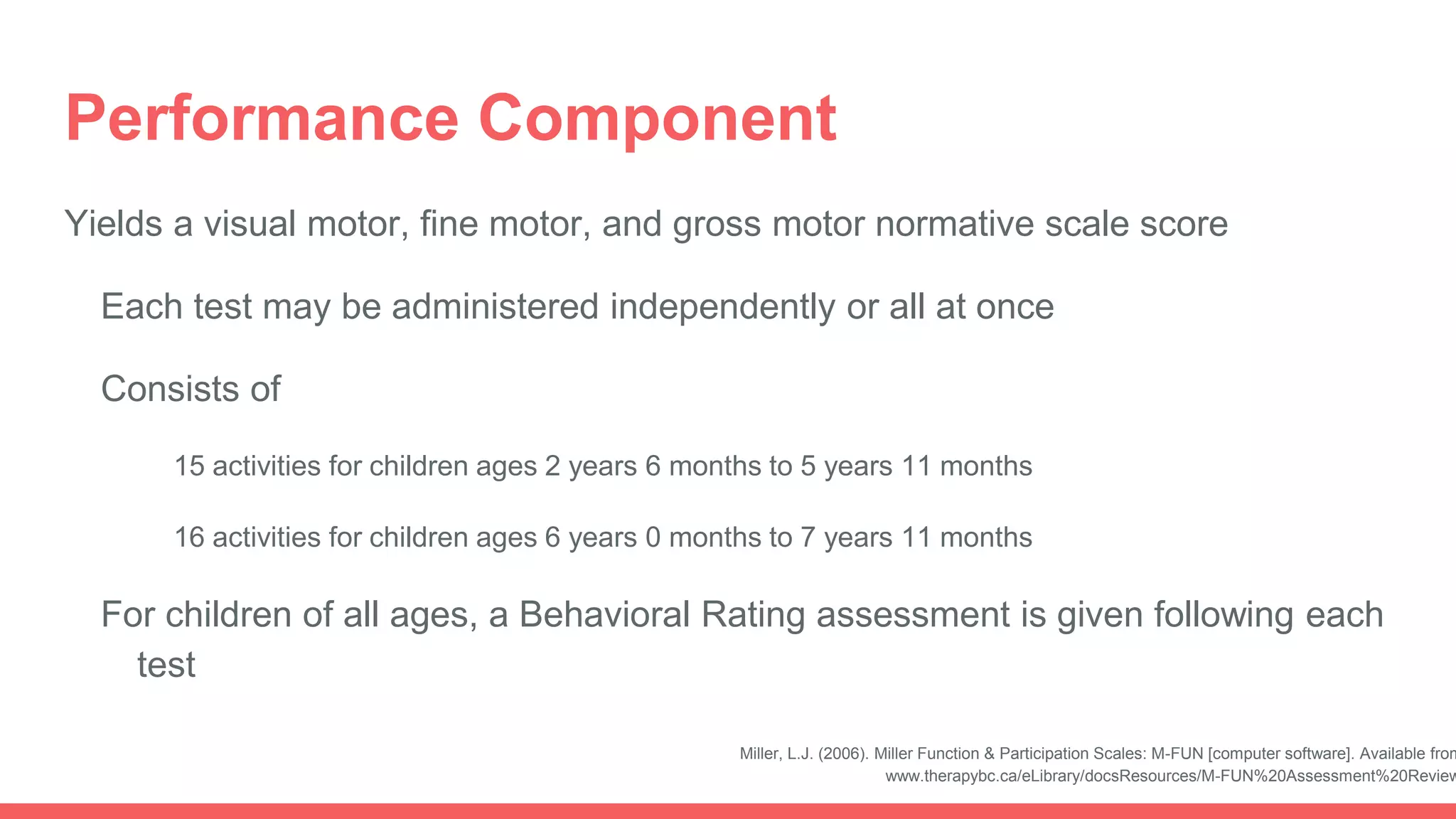 Miller Function and Participation Scales | PPTX
