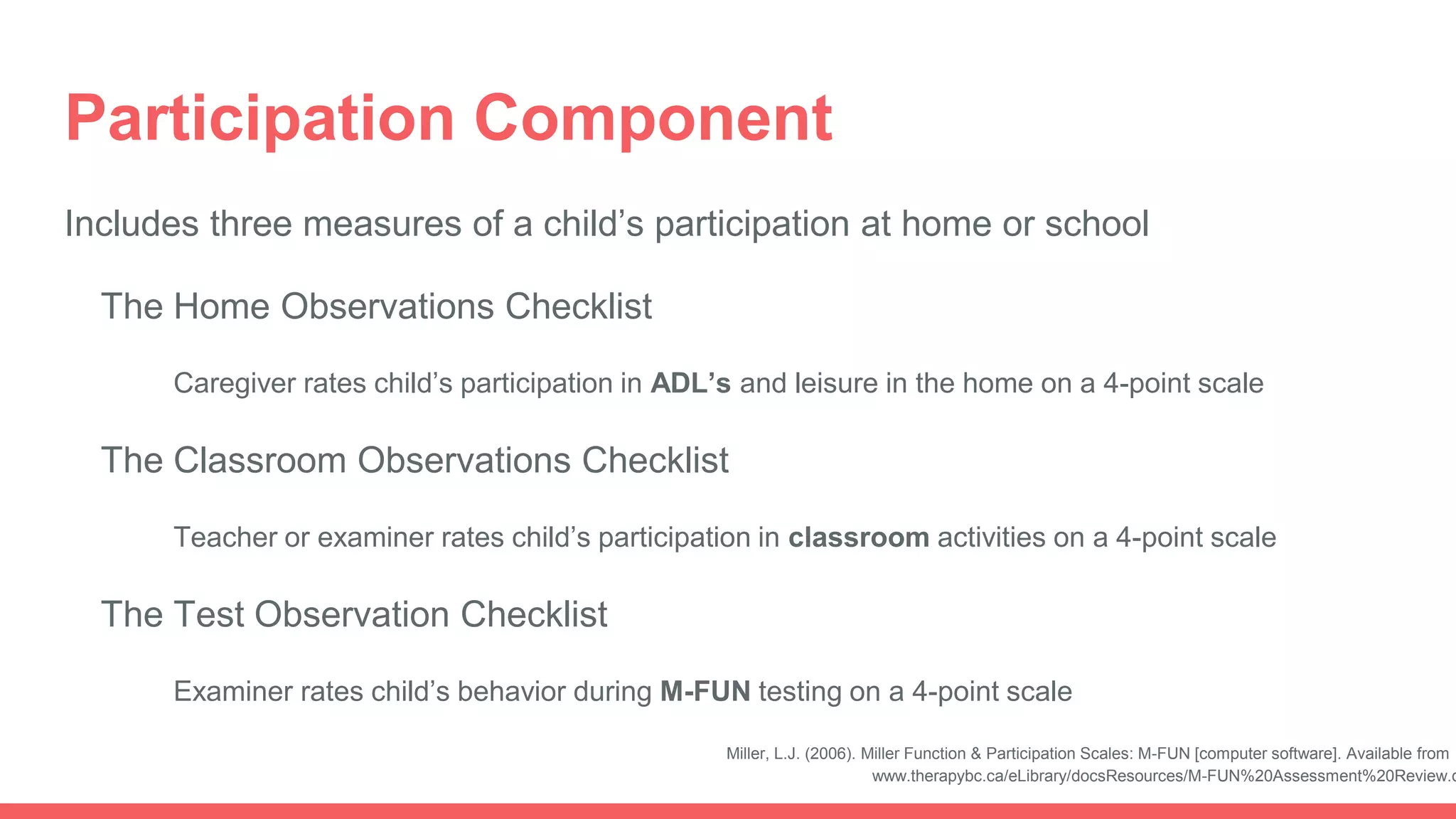 Miller Function and Participation Scales | PPTX