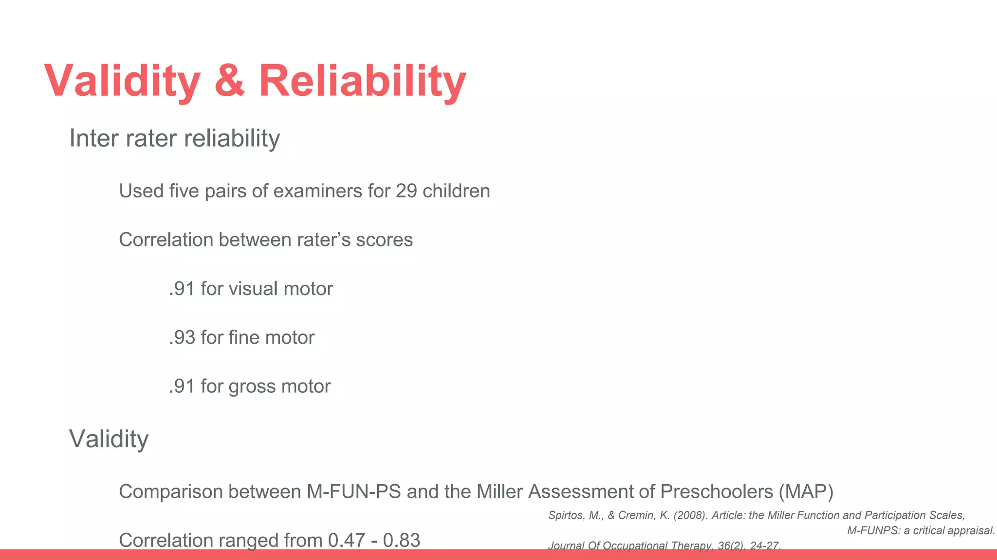 Miller Function and Participation Scales | PPTX