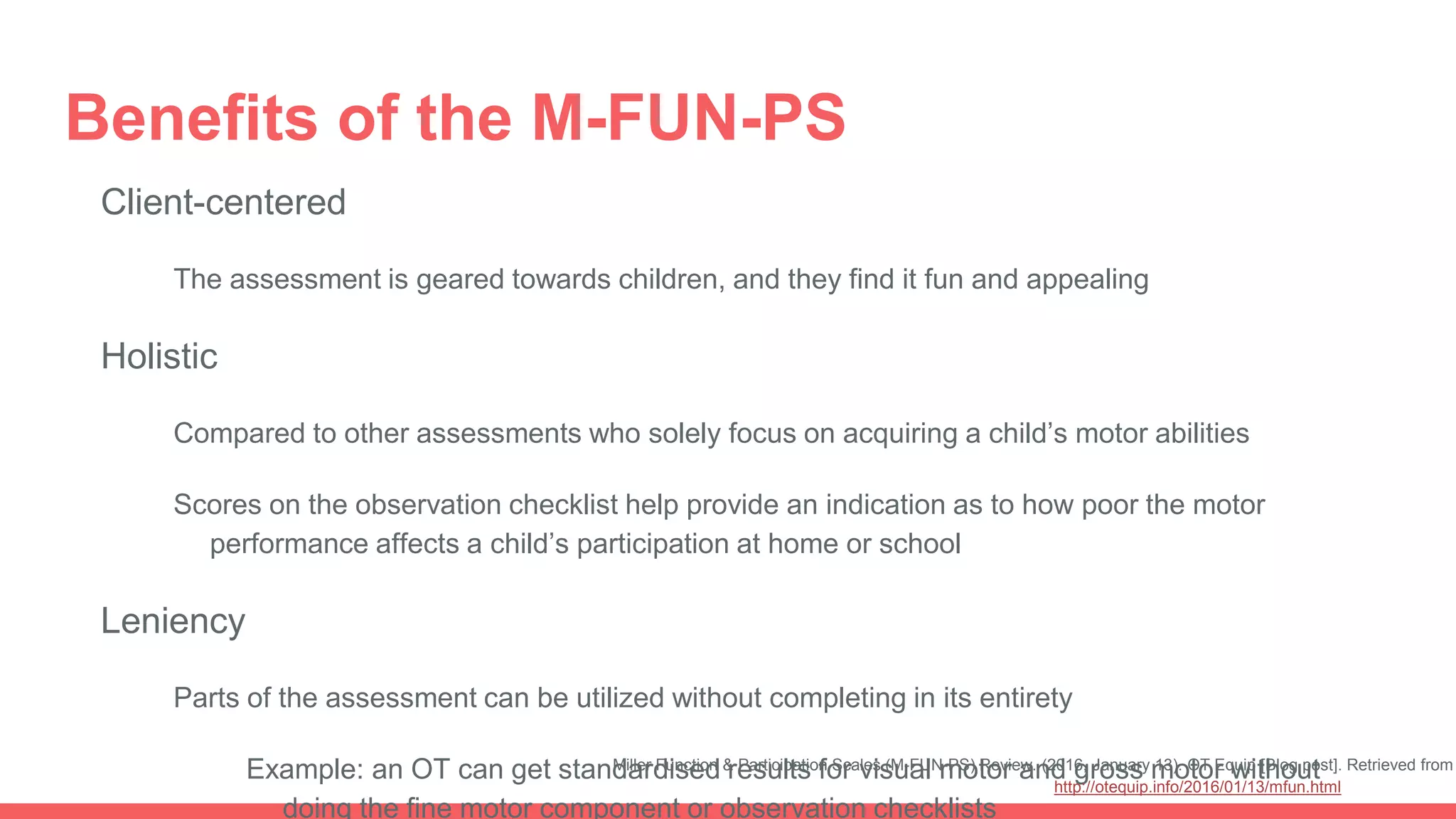 Miller Function and Participation Scales | PPTX