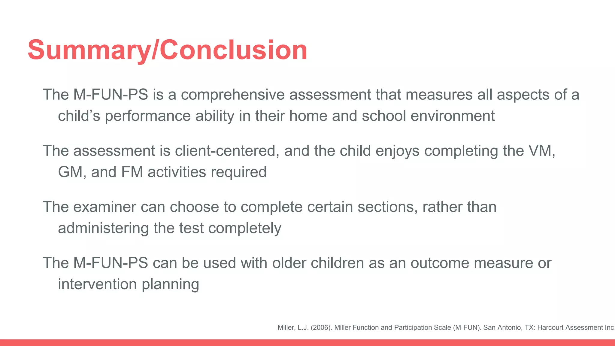 Miller Function and Participation Scales | PPTX