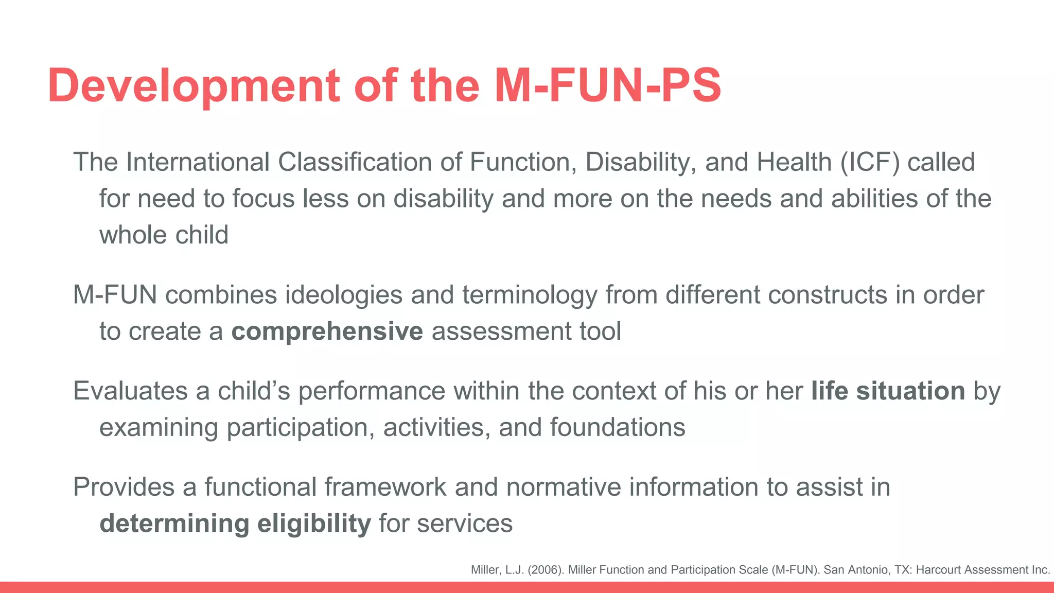 Miller Function and Participation Scales | PPTX