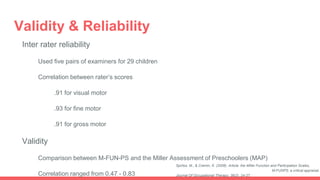 Miller Function and Participation Scales | PPTX