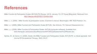 Miller Function and Participation Scales | PPTX