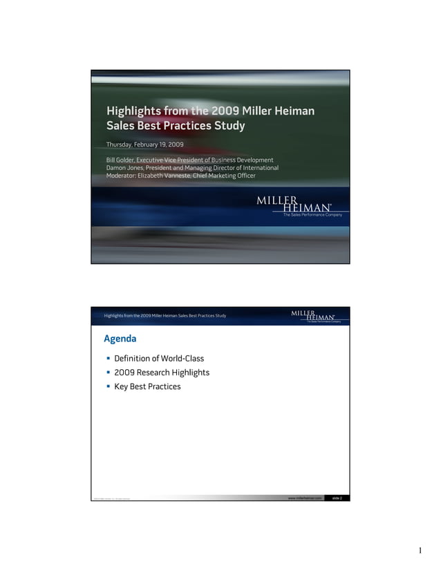 Miller Heiman Sales Best Practice | PDF